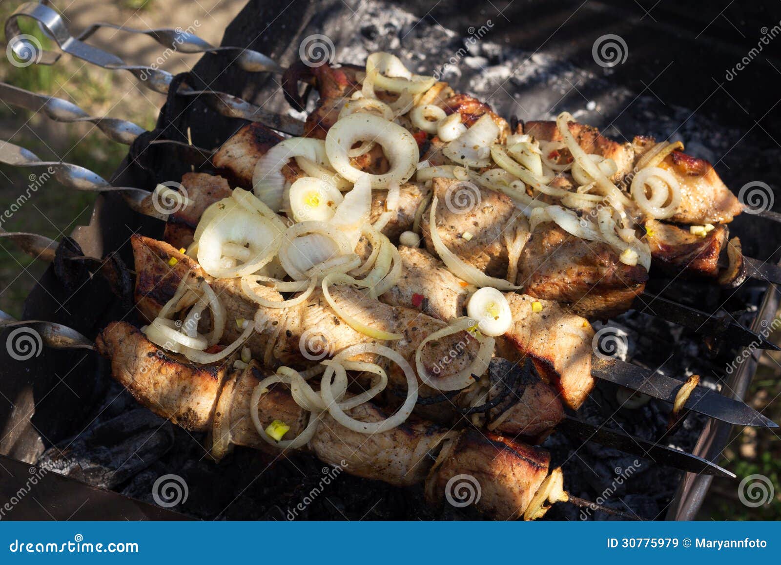 Shishlik And Kebab On Mangal Grill, Darband, Tehran, Iran Royalty-Free ...