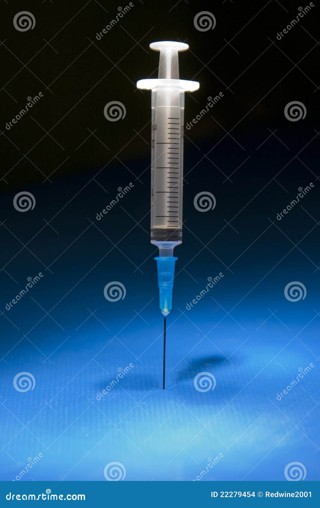 Ready Medical Syringe Standing Head Down Stock Photo - Image of ...