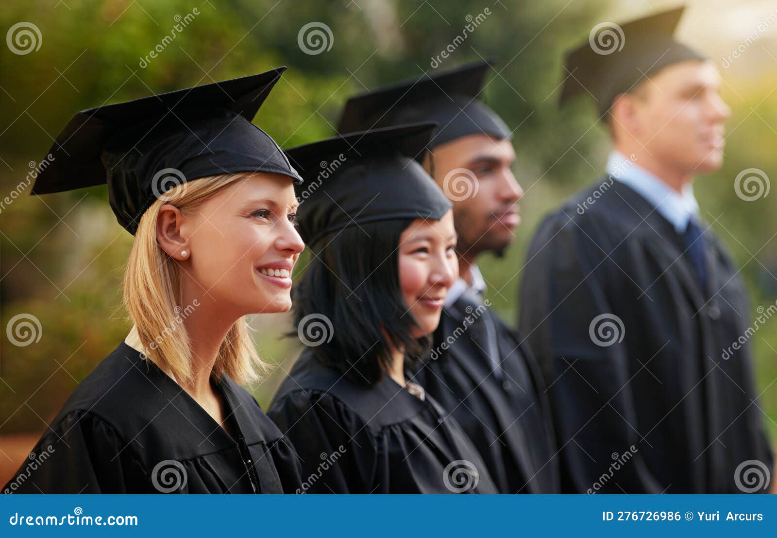 Ready for the Next Challenge. a Group of Young College Graduates ...