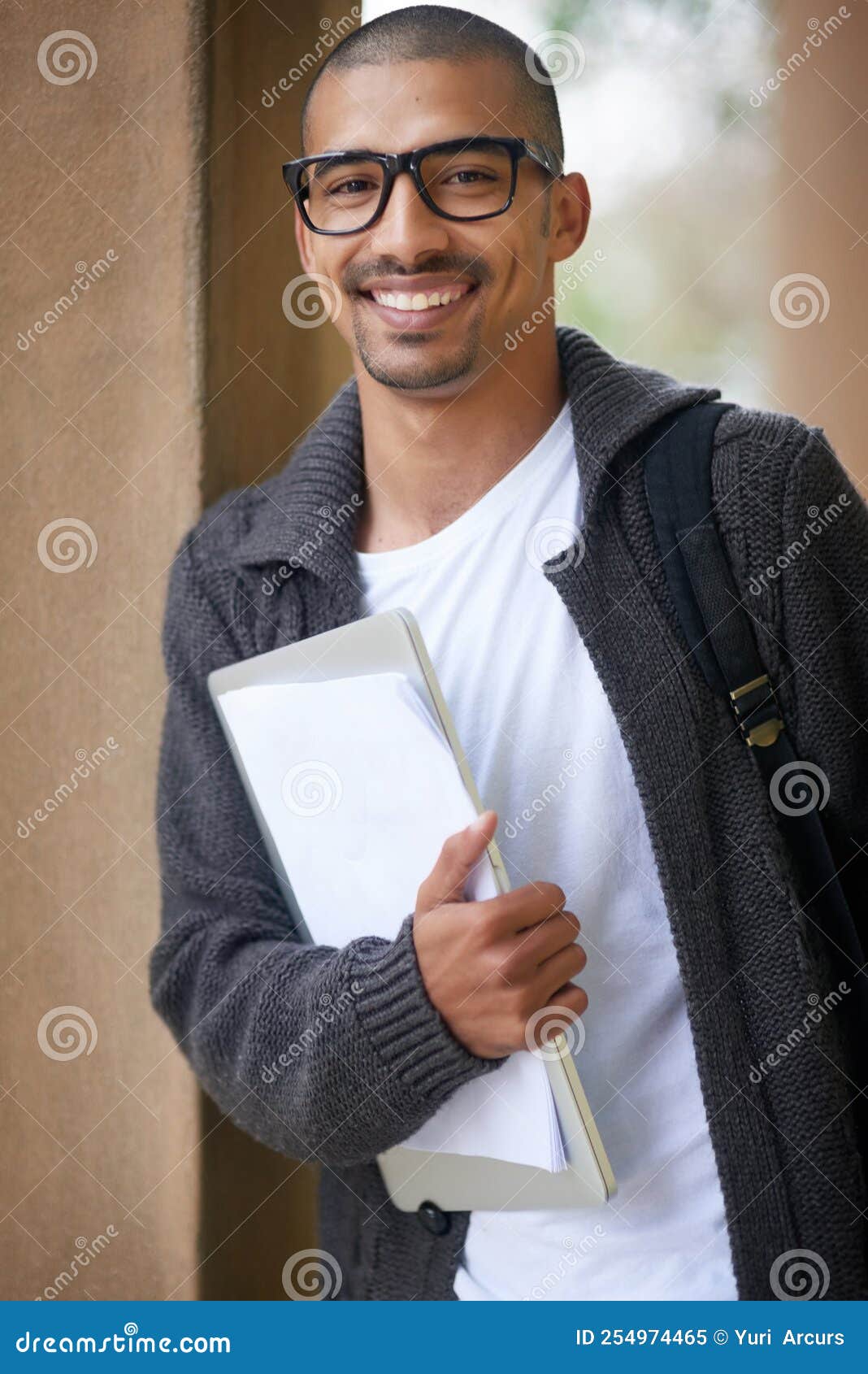 Ready for the Next Class. Portrait of a College Student at Campus ...