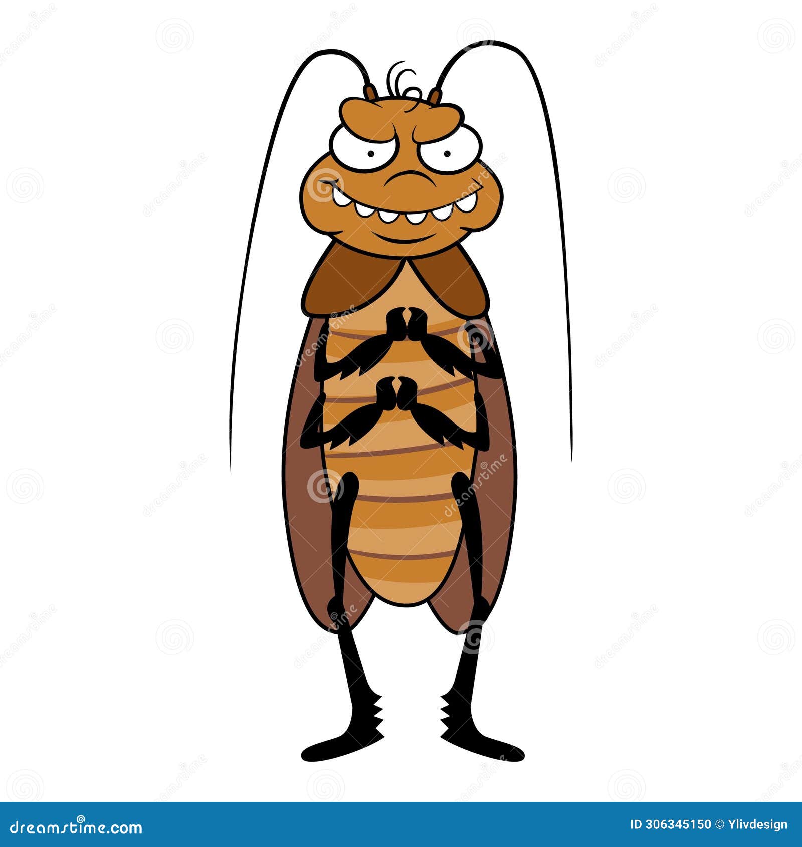 Ready Scared Cockroach Icon Cartoon Vector. Insect Bug Stock Vector ...