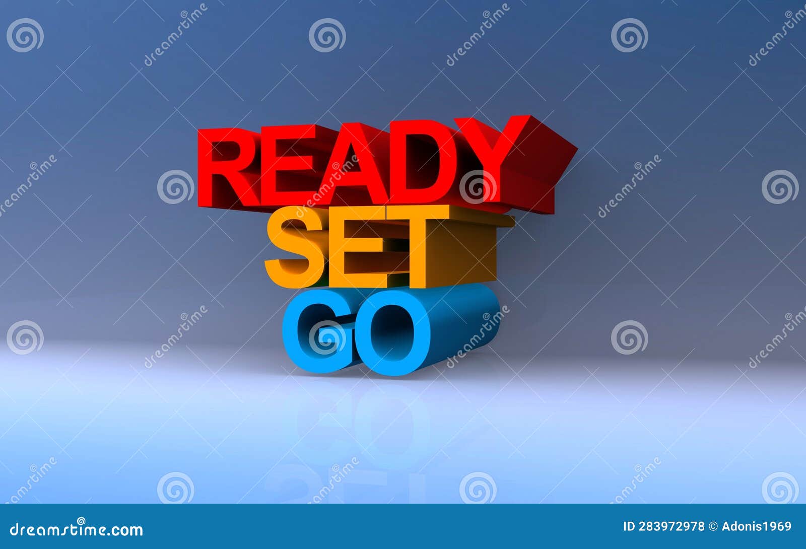 Ready set go on blue stock illustration. Illustration of growth - 283972978