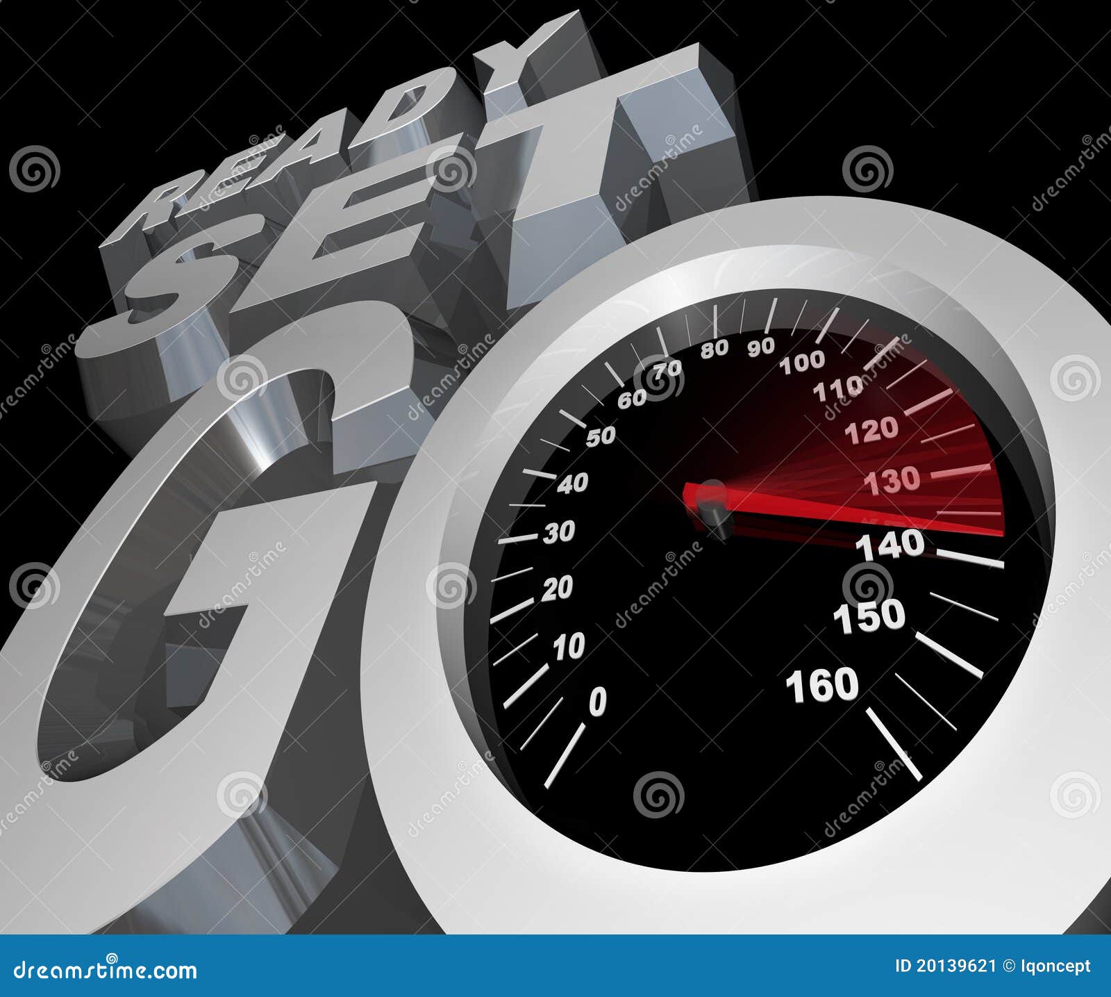 Ready Set Go Speedometer Starting Race Competition Stock Illustration ...