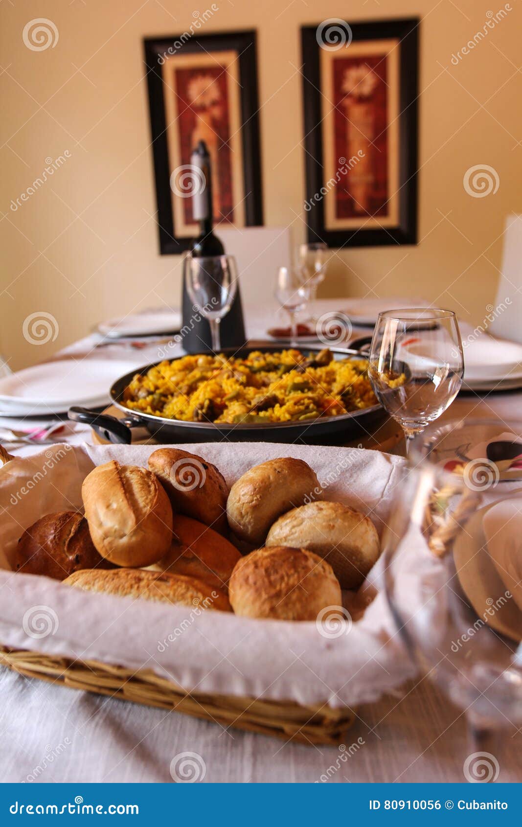 Ready table for the dinner stock photo. Image of spain - 80910056