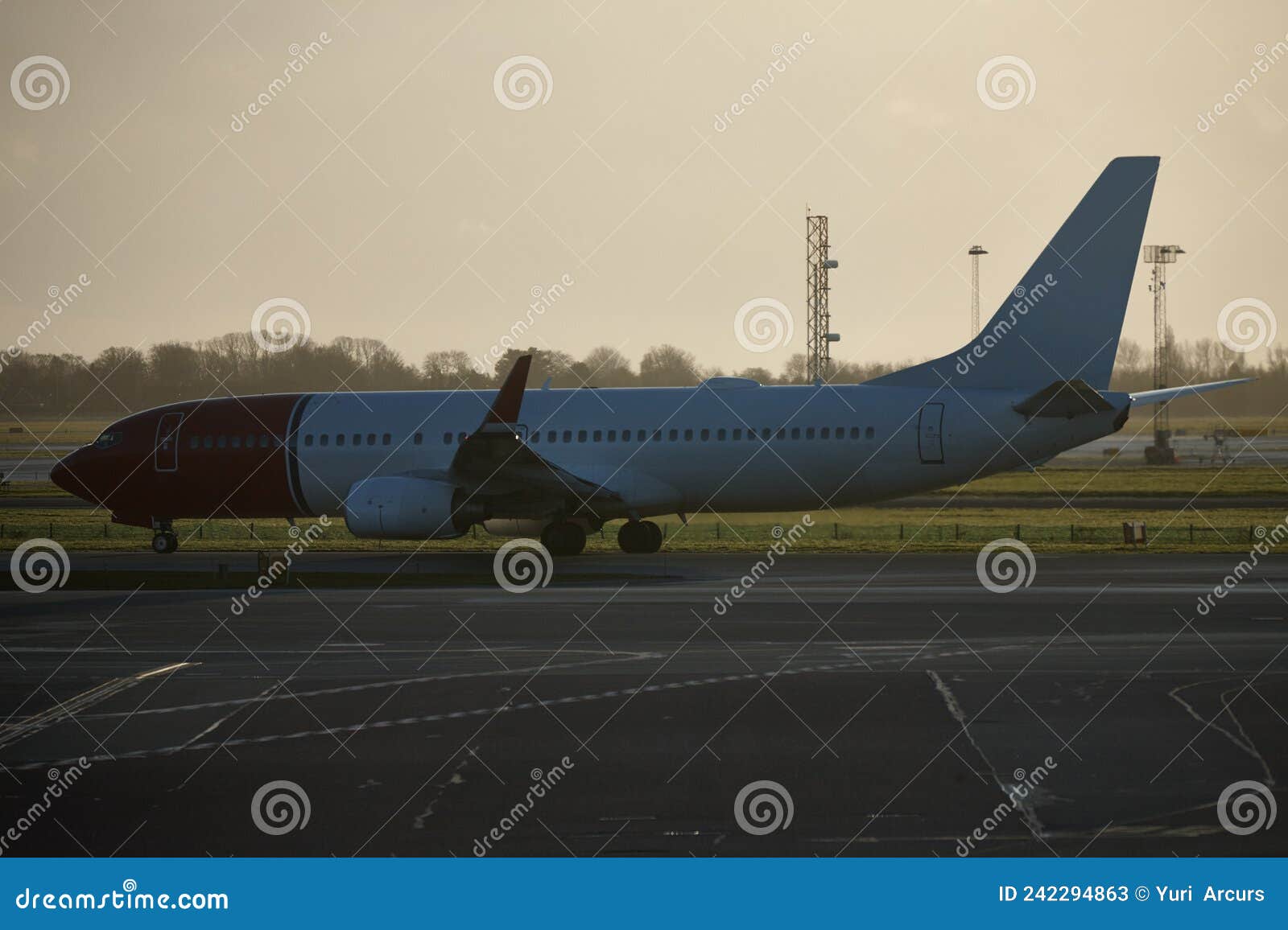 Ready for Take-off. Shot of an Airplane at an Airport. Stock Image ...