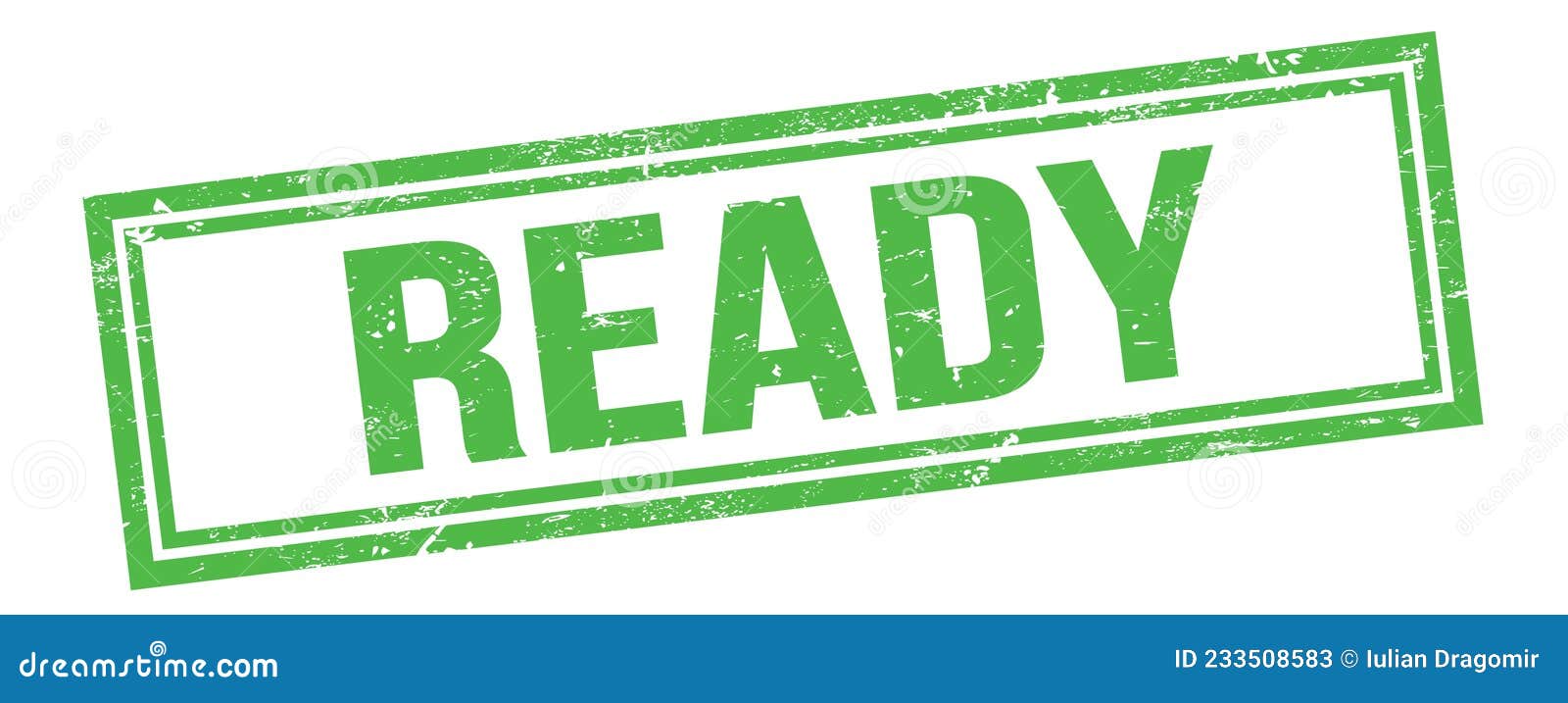 READY Text on Green Grungy Vintage Stamp Stock Illustration ...