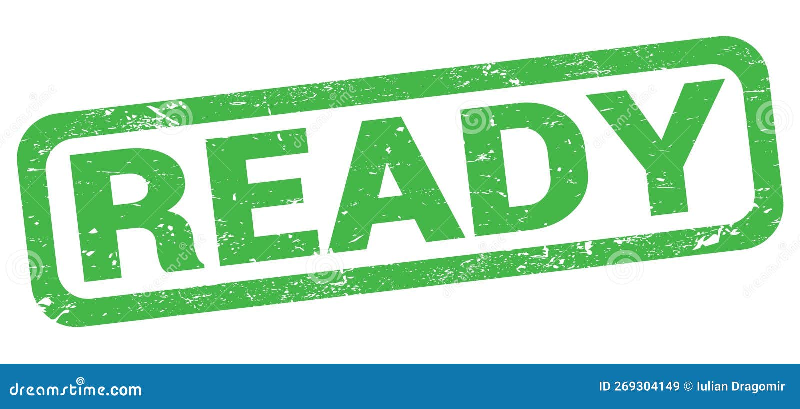 READY Text Written on Green Rectangle Stamp Stock Illustration ...