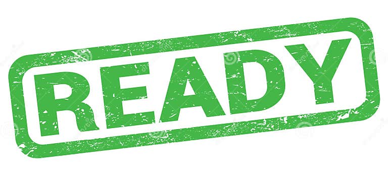 READY Text Written on Green Rectangle Stamp Stock Illustration ...