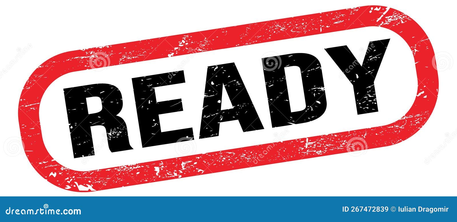 READY, Text Written on Red-black Stamp Sign Stock Illustration ...