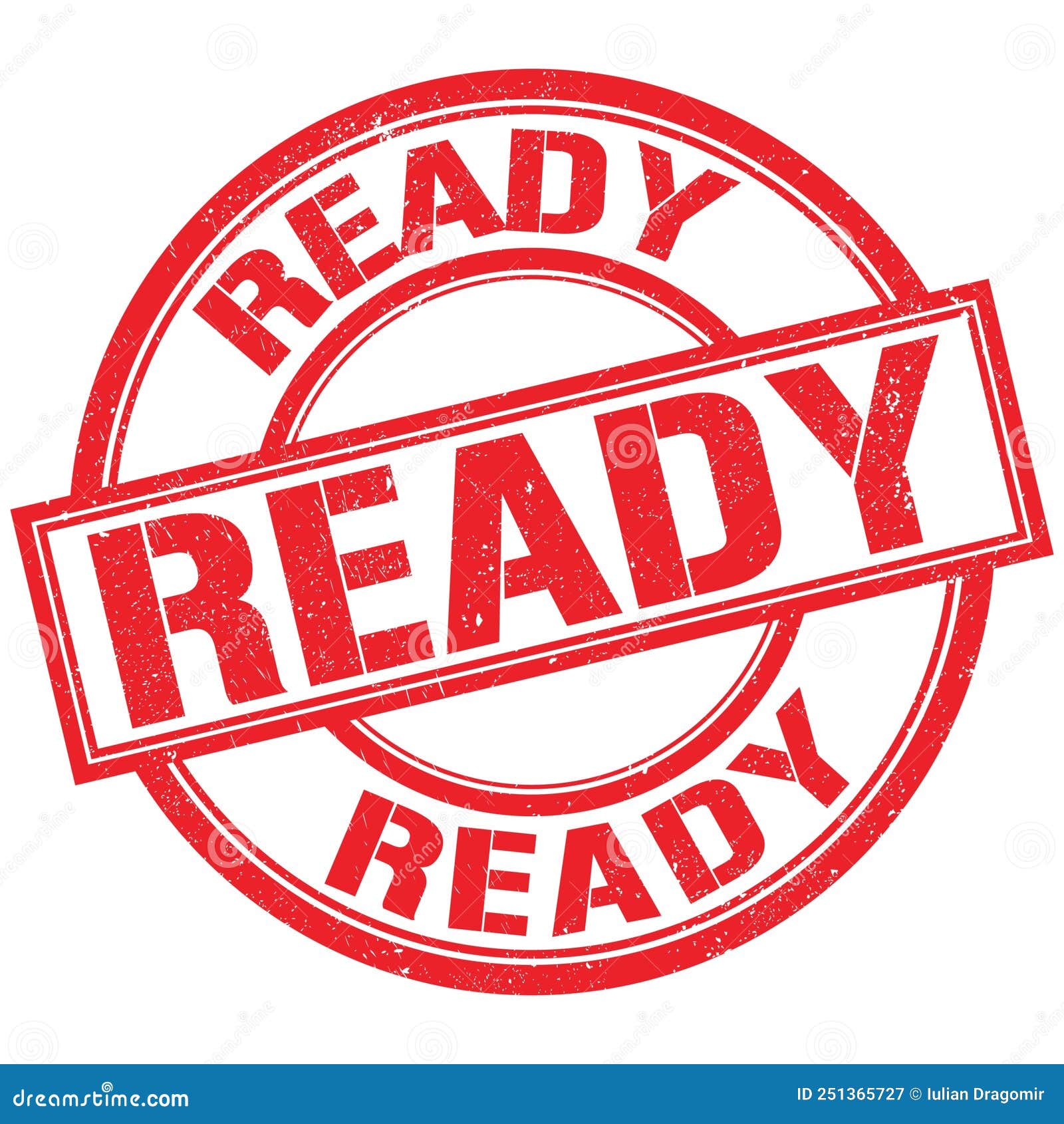 READY Text Written on Red Stamp Sign Stock Illustration - Illustration ...