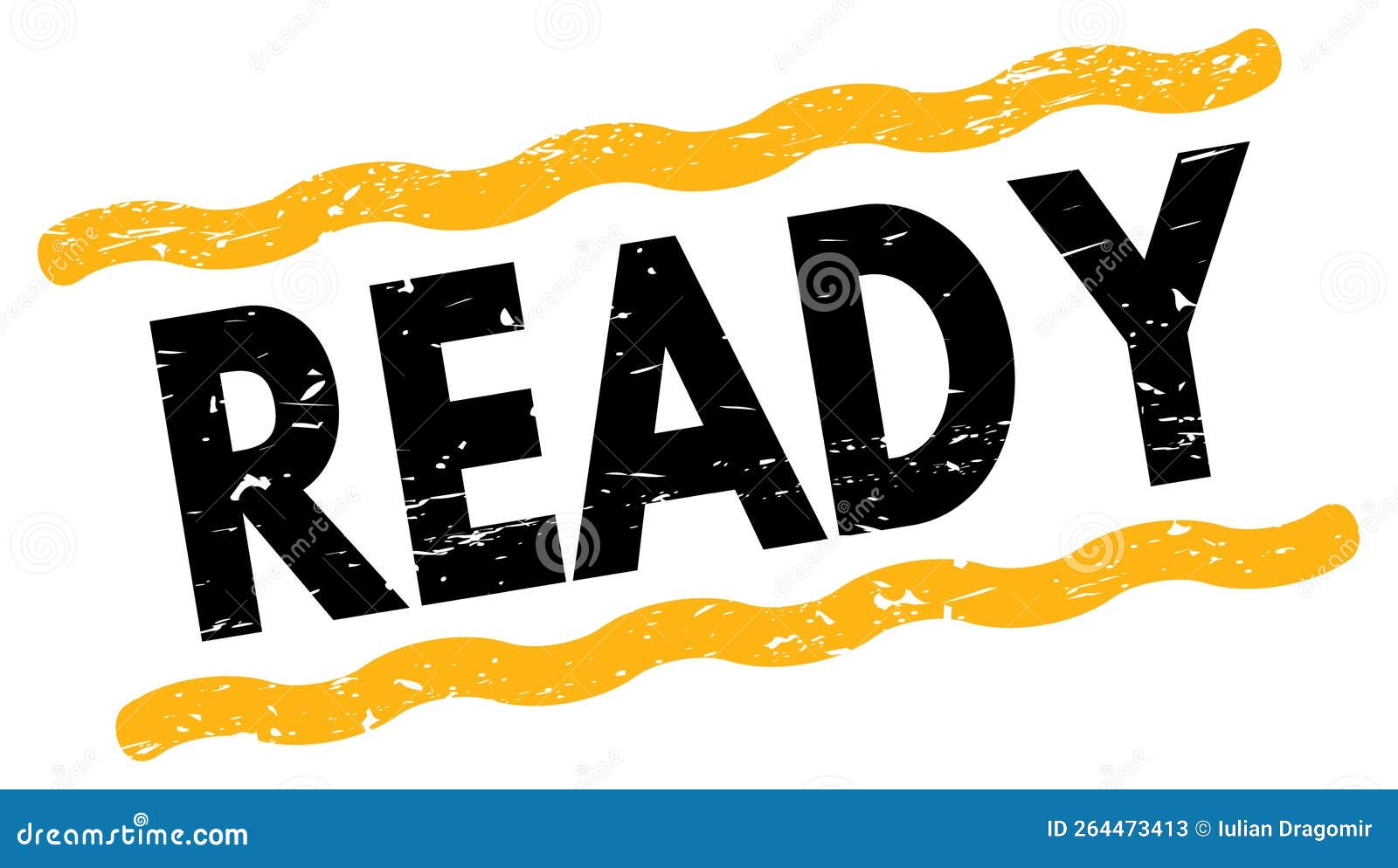READY Text on Yellow-black Lines Stamp Sign Stock Illustration ...