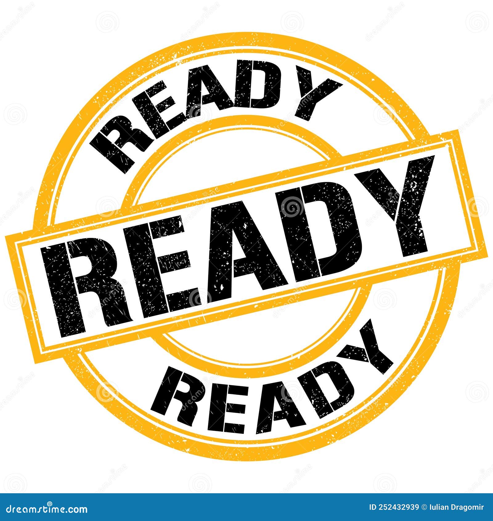 READY Text on Yellow-black Round Stamp Sign Stock Illustration ...