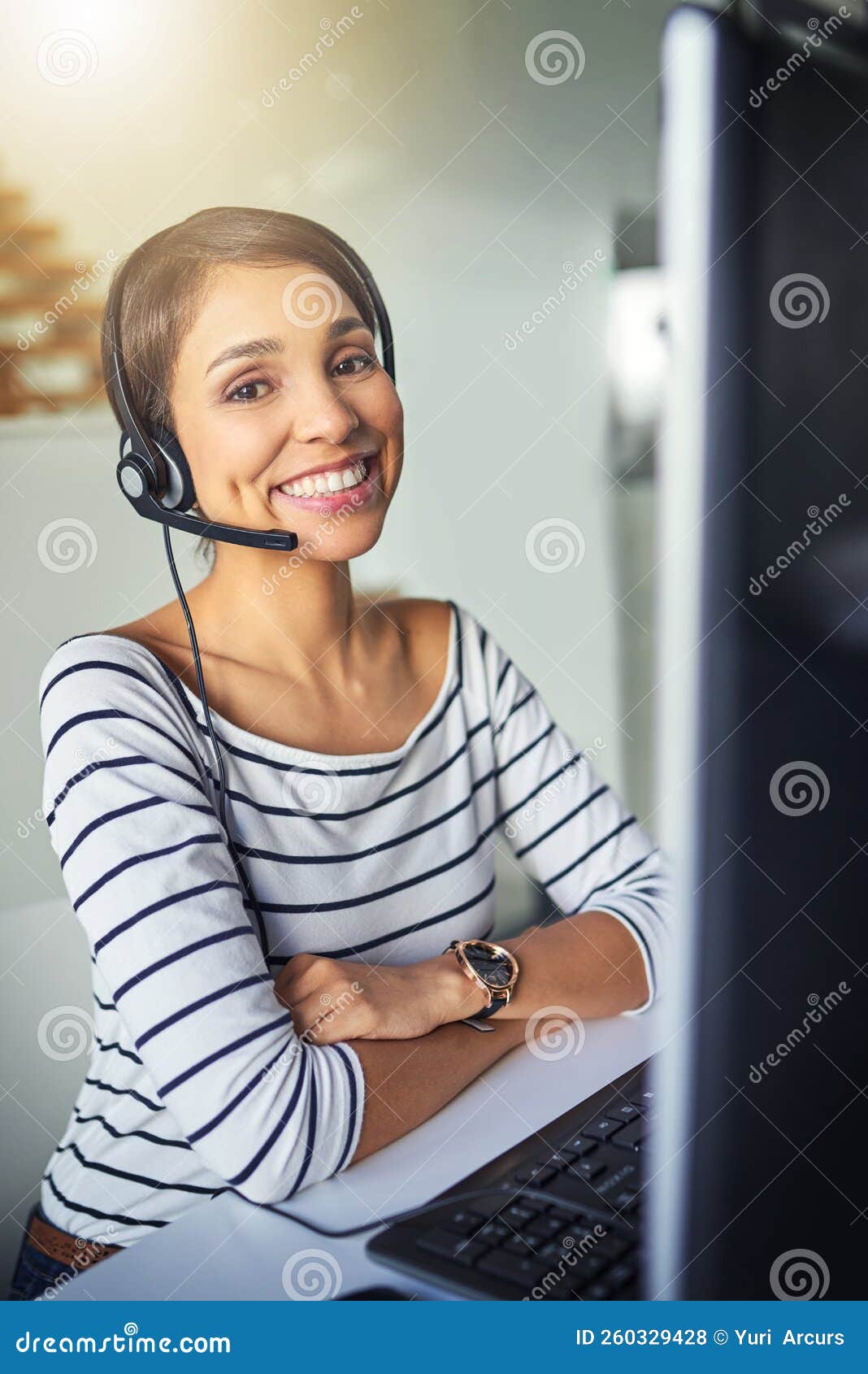 Always Ready To Assist the Customer. a Young Attractive Female Customer ...