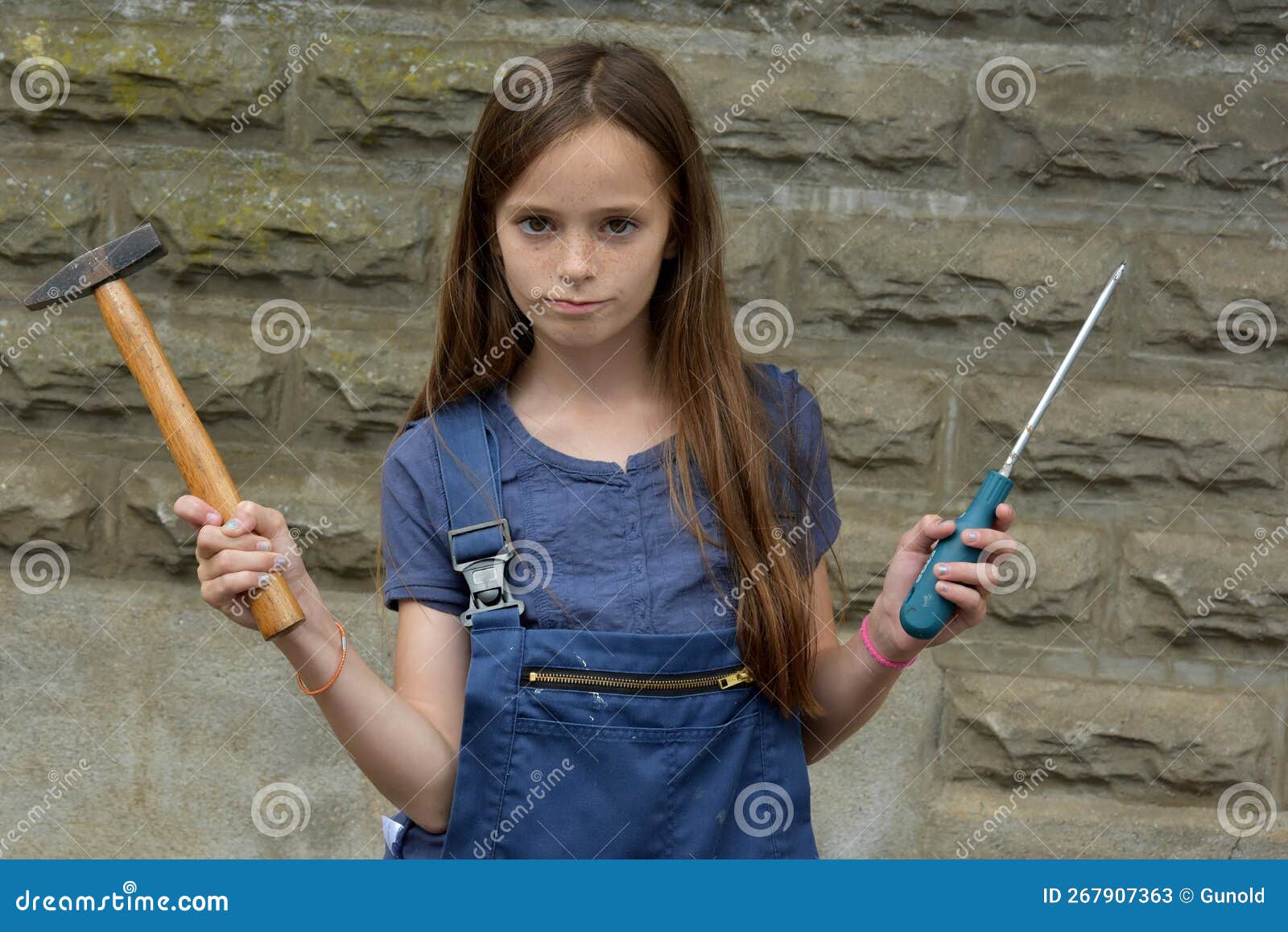 Do It Yourself Is The Slogan Of An Emancipated Girl Stock Image Image Of Determined Garment