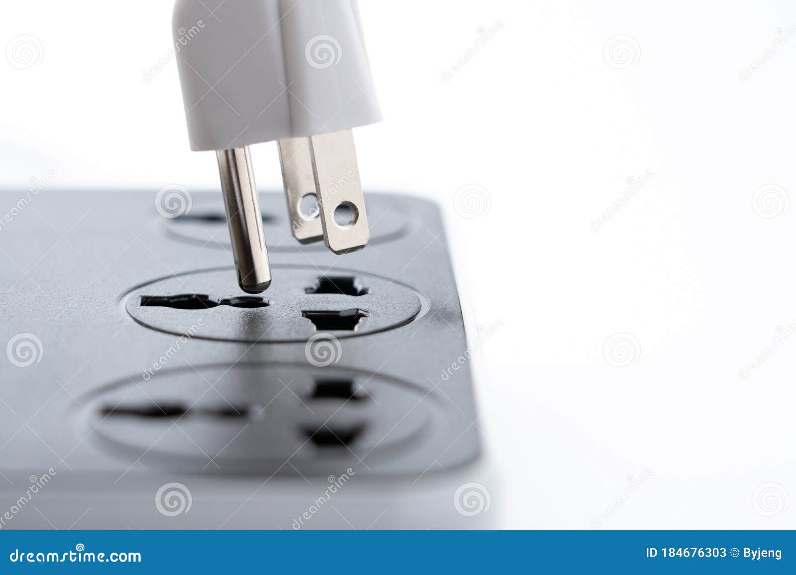 Plugging Electrical, Black Plug in Electric Socket, Close Up Shot Stock ...