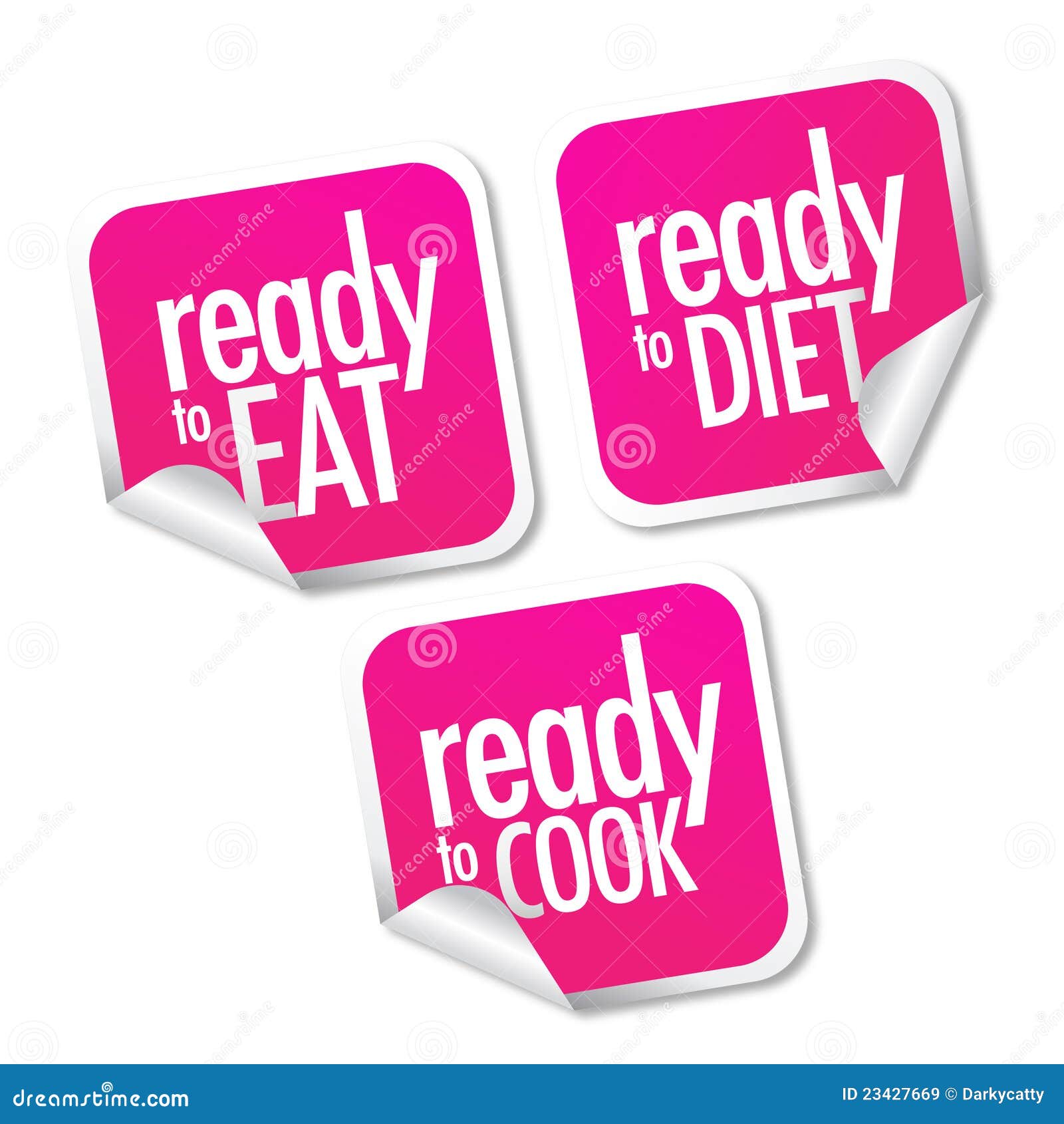 Ready To Eat, Diet and Cook Stickers Set Stock Vector - Illustration of ...