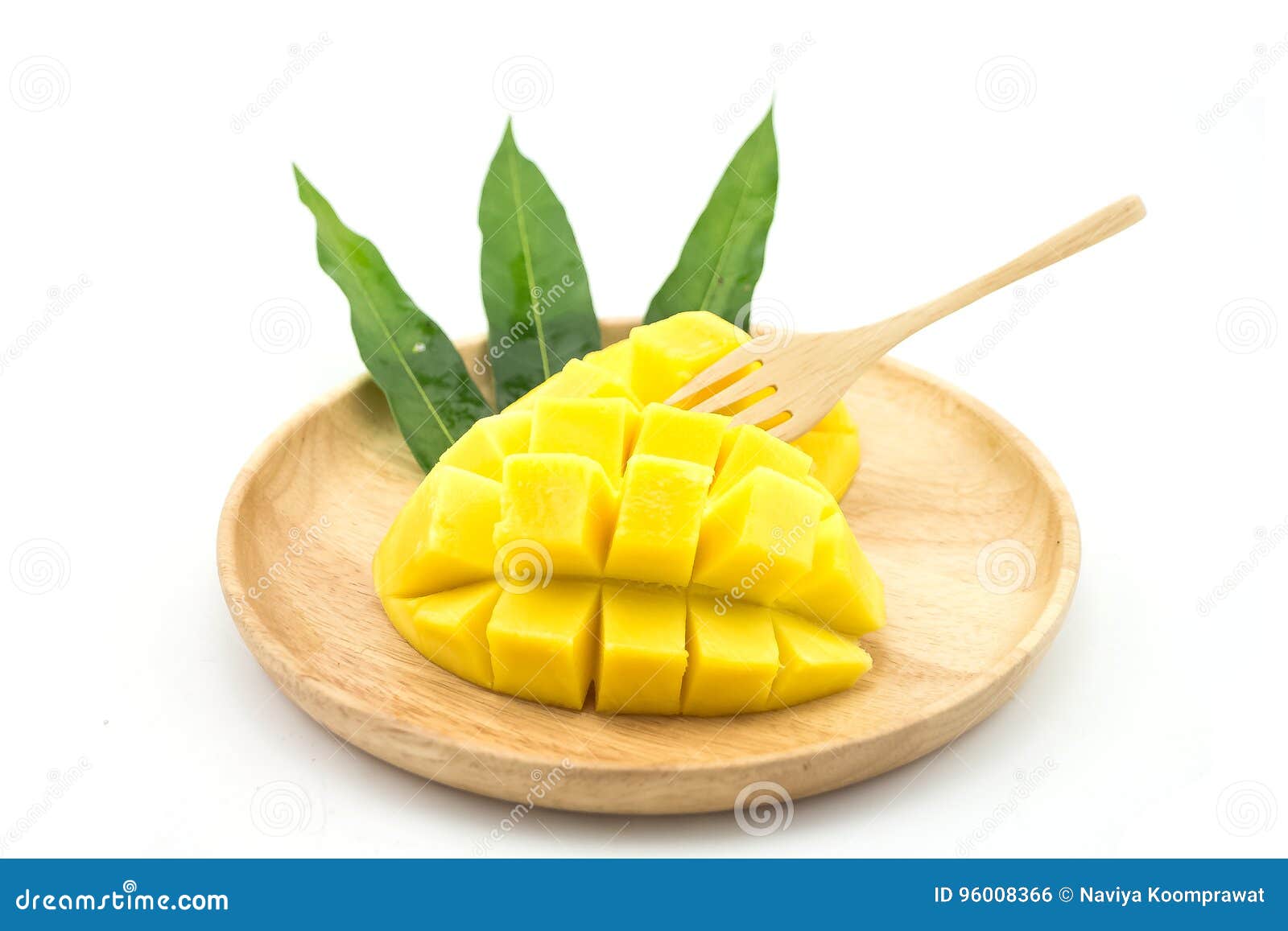 Ready To Eat Golden Mango in Wooden Dish Stock Photo - Image of object ...