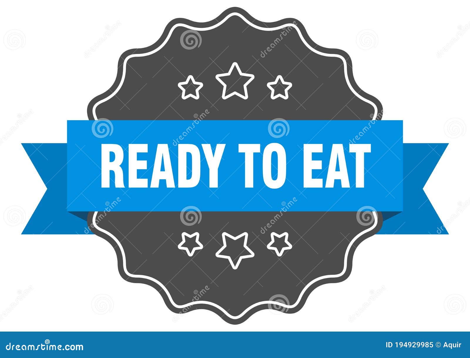 Ready to eat label stock vector. Illustration of sticker - 194929985