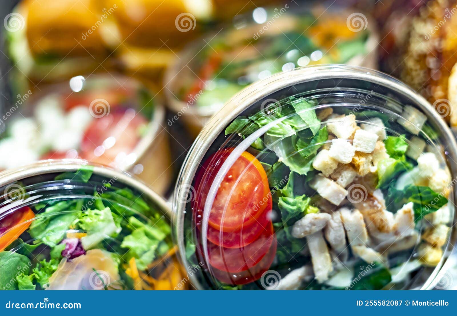 Ready To Eat Meals Displayed in a Commercial Refrigerator Stock Image ...