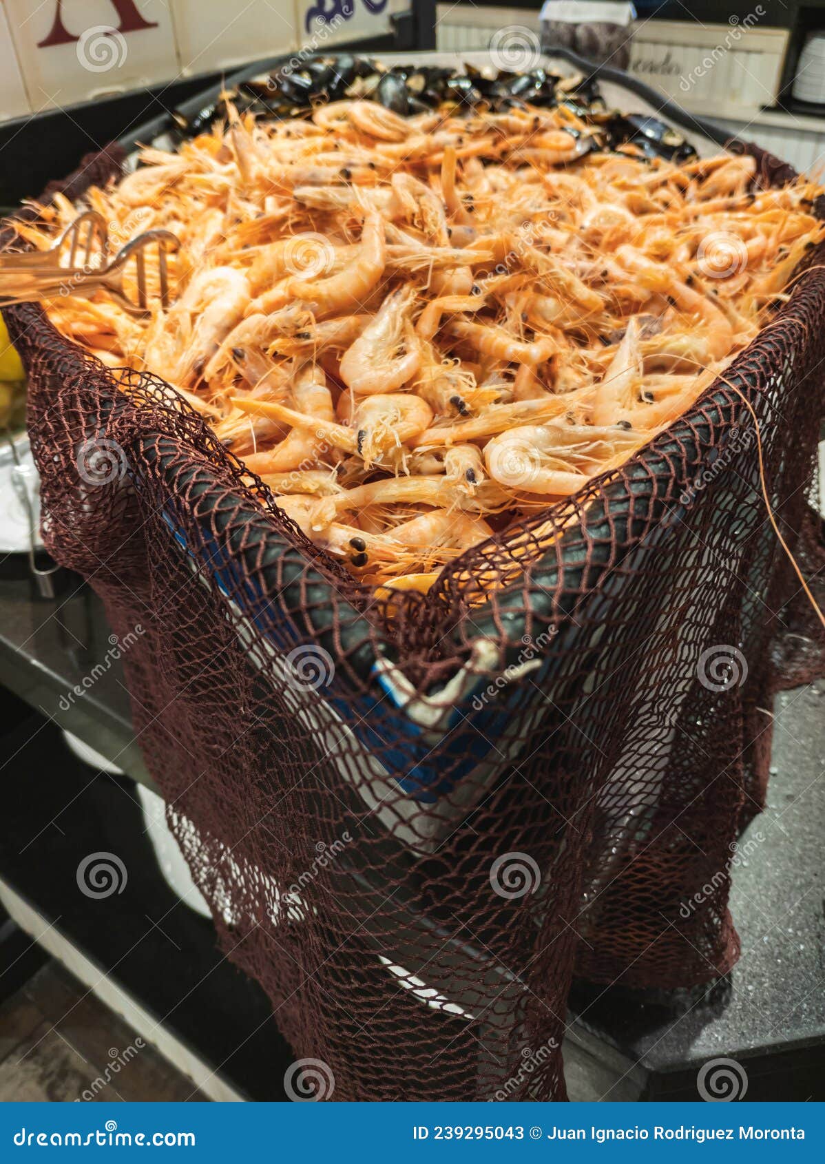 Ready To Eat Prawns Presented in Decorative Boat. Stock Image - Image ...