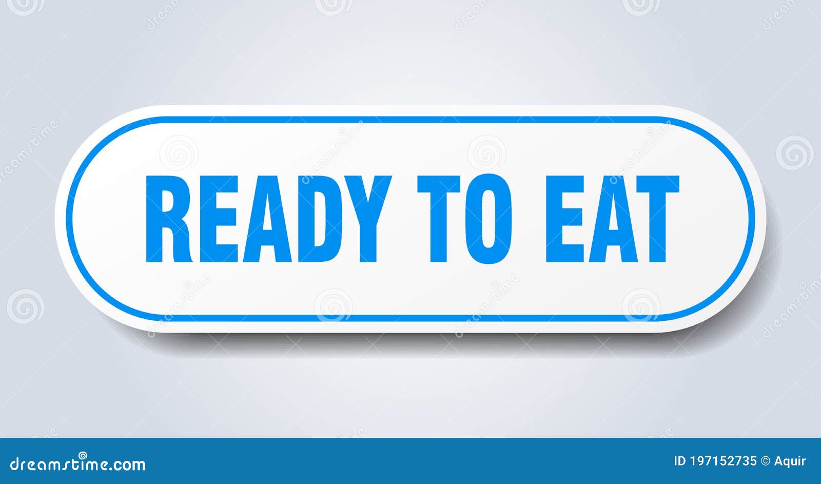 Ready to eat sticker. stock vector. Illustration of label - 197152735