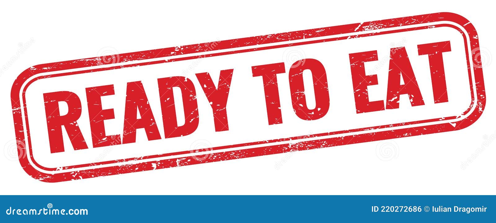 READY TO EAT Text on Red Grungy Stamp Stock Illustration - Illustration ...