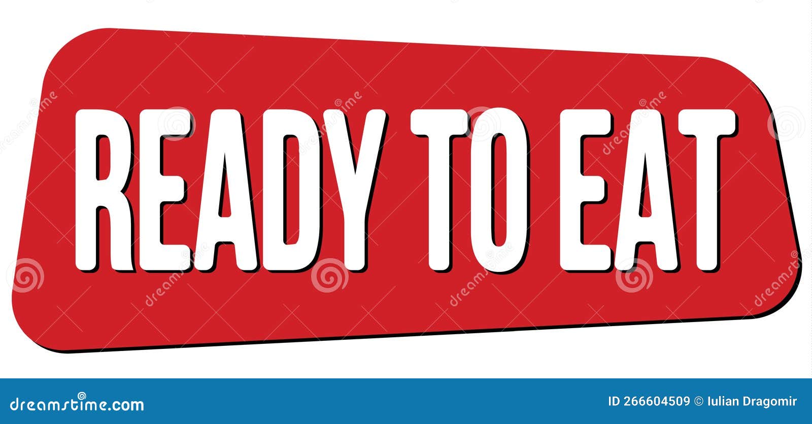 READY TO EAT Text on Red Trapeze Stamp Sign Stock Illustration ...