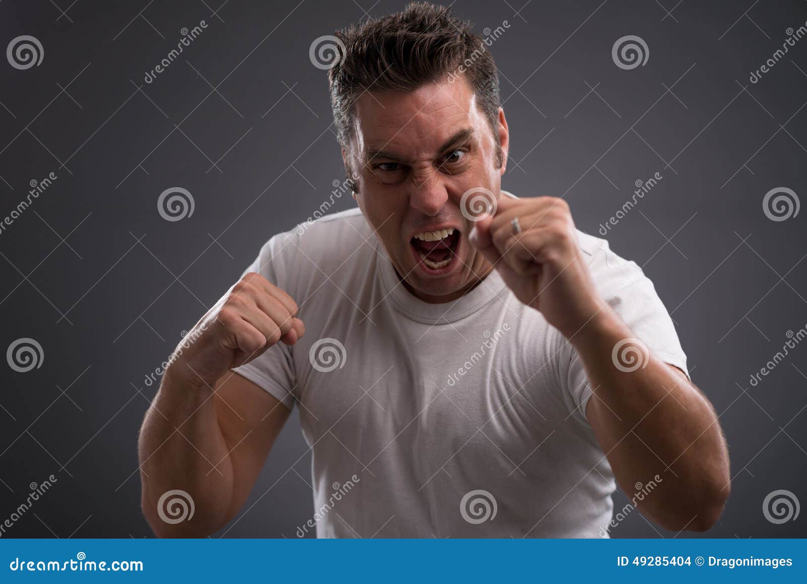 Ready to fight stock photo. Image of male, adult, expression - 49285404
