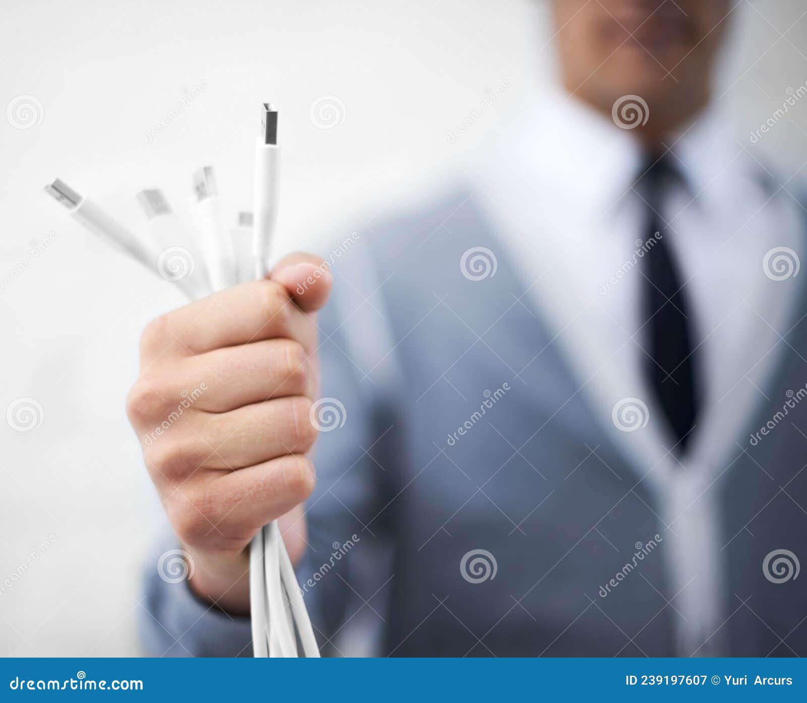 Ready To Get Wired Up. a Young Nerdy Guy Holding Usb Cables Toward the ...