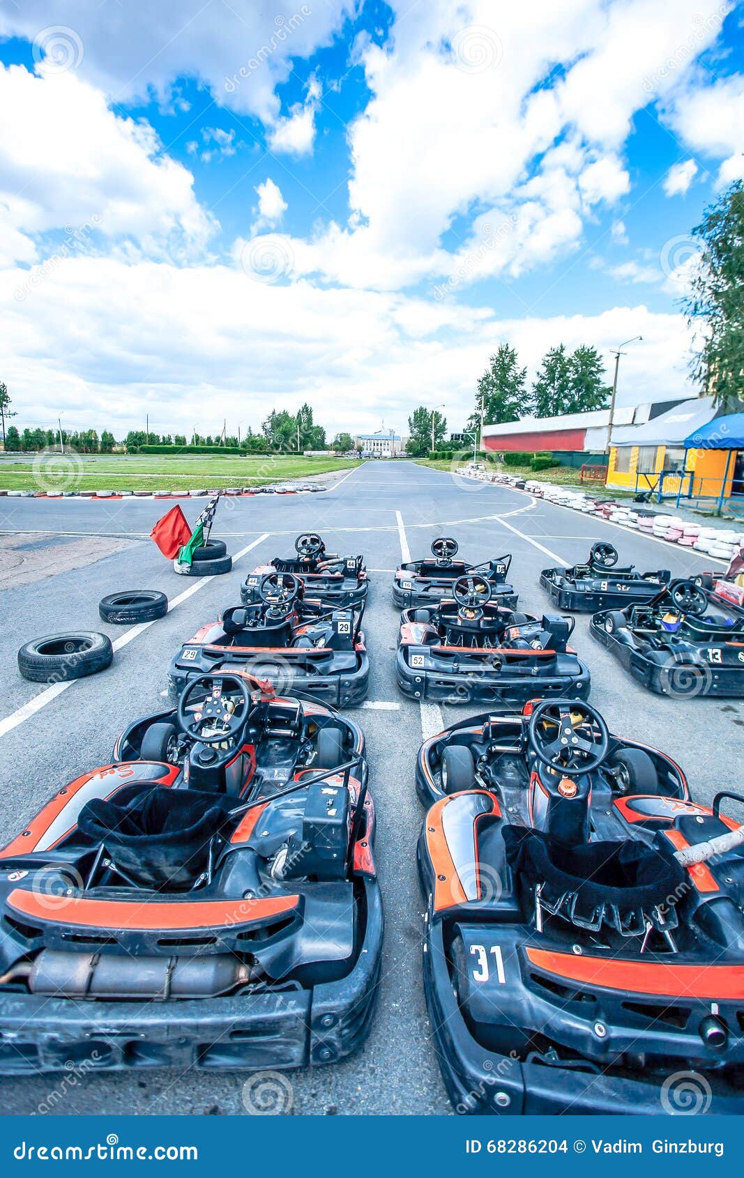 Ready-to-go racing carts stock photo. Image of kart, gokart - 68286204