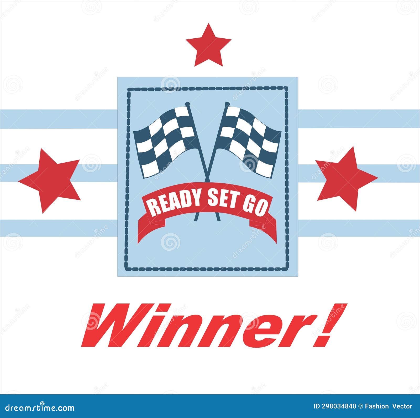 Ready To Go Winner Print Vector Art Stock Illustration - Illustration ...