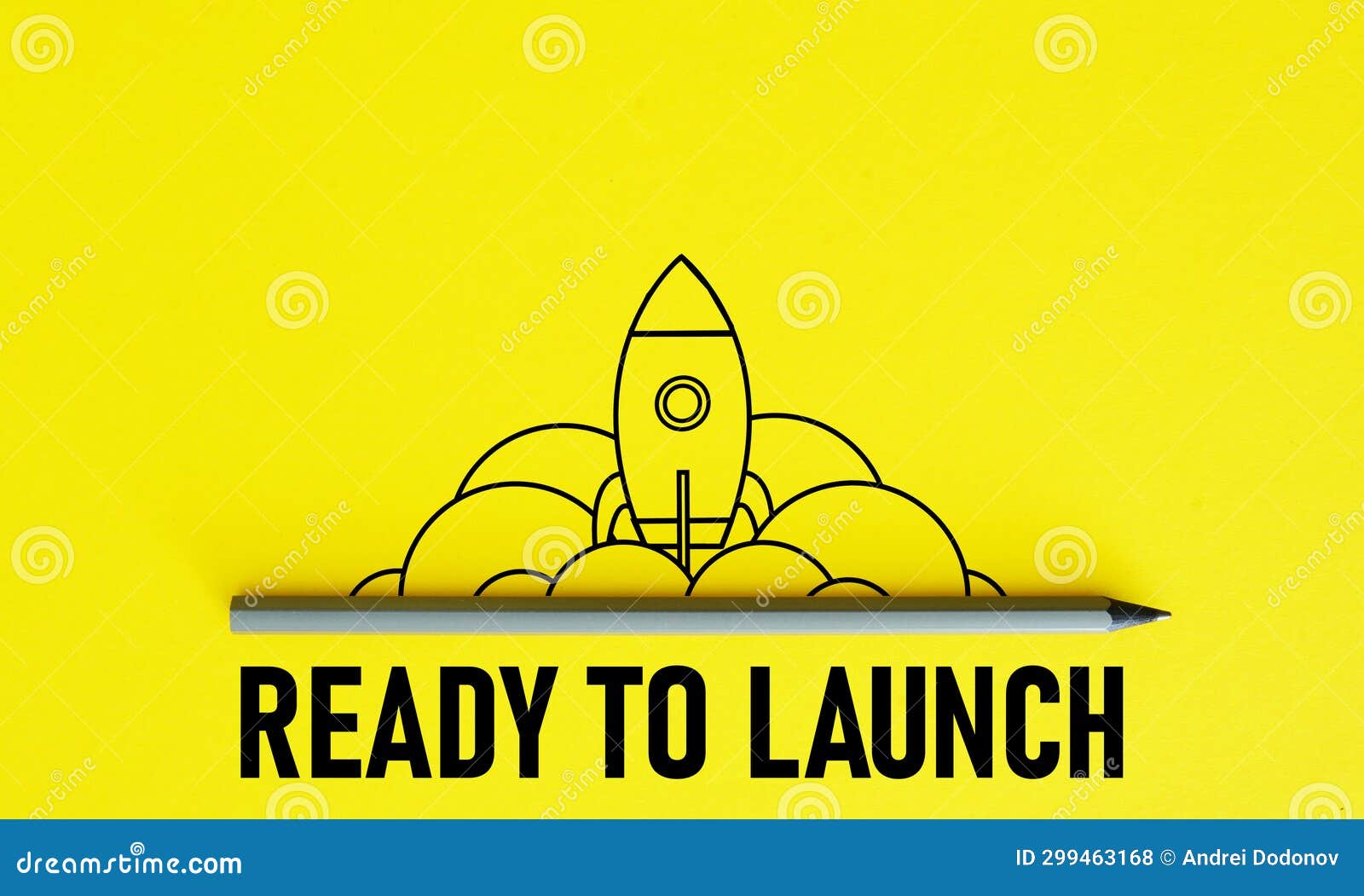 Ready To Launch is Shown Using the Text and Picture of Rocket Stock Photo - Image of ready, text ...