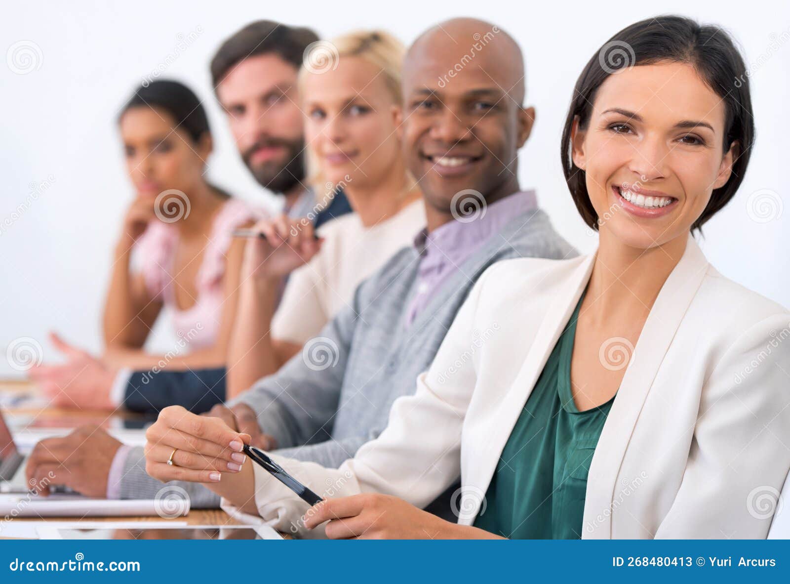 Ready To Take Notes for Their Presentation. Portrait of a Diverse Group ...