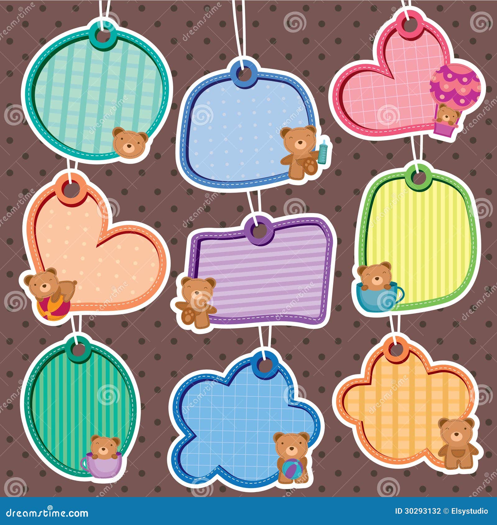 Cute Bear Frames Set stock vector. Illustration of adorable - 30293132