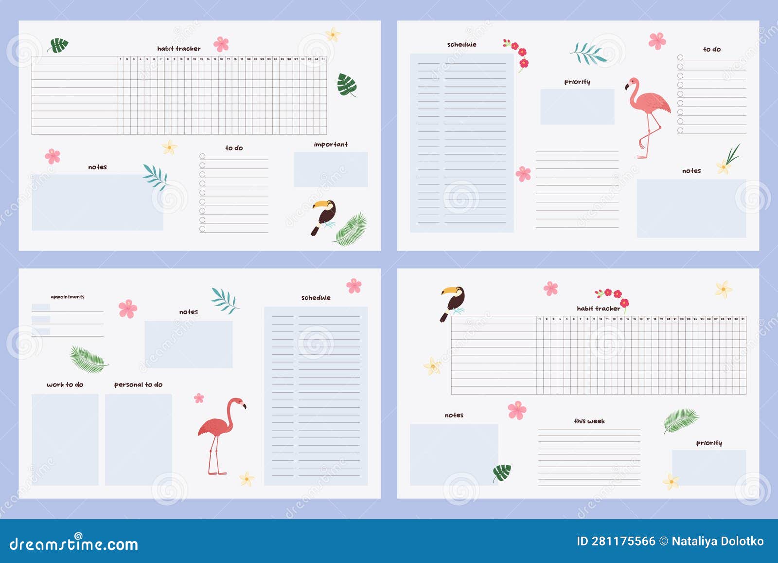 Ready To Use Digital Planner Templates. Cute Planner Inserts for Bullet ...