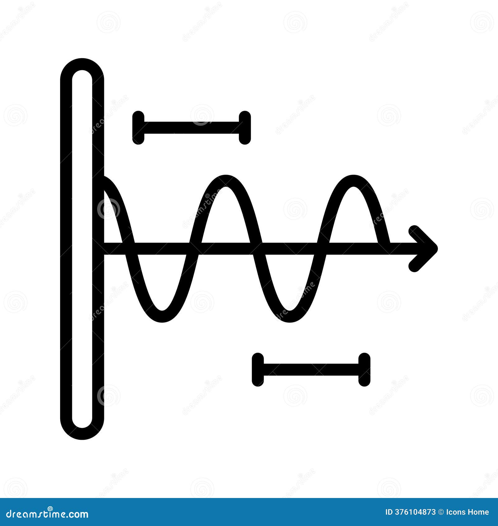 Arrow Oscillation. Sketch. Illustration. Wavy Pointer Sign Pointing To ...
