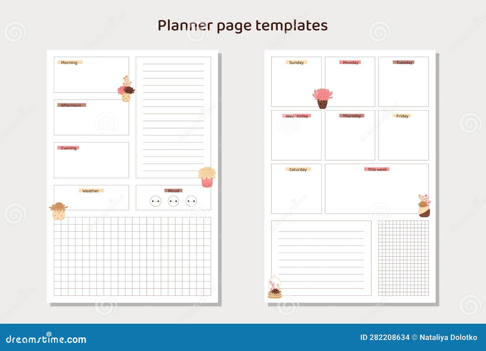 Ready To Use Planner Page Templates. Minimal Style. Digital Planner ...