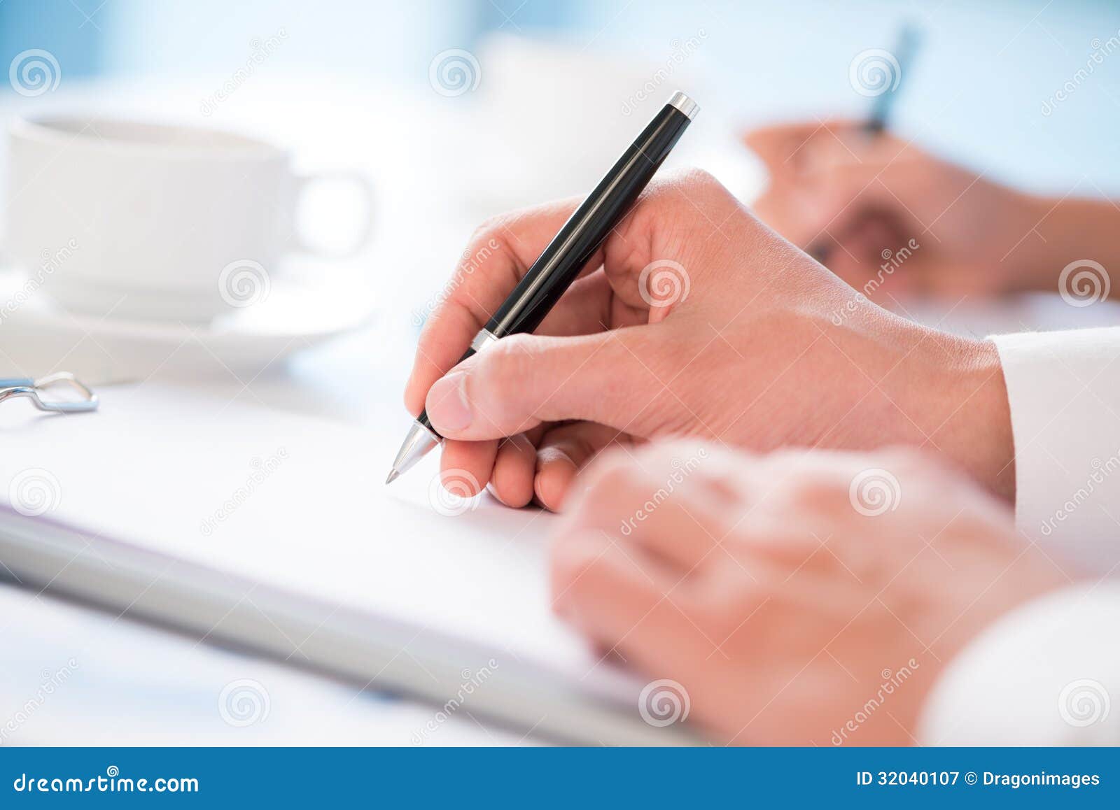 Ready to write stock image. Image of coworkers, hands - 32040107