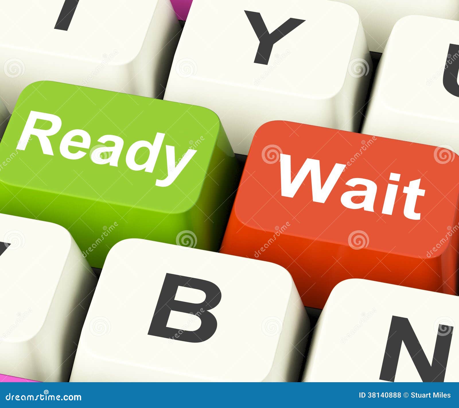 Ready Wait Keys Mean All Set and Be Patient Stock Illustration ...