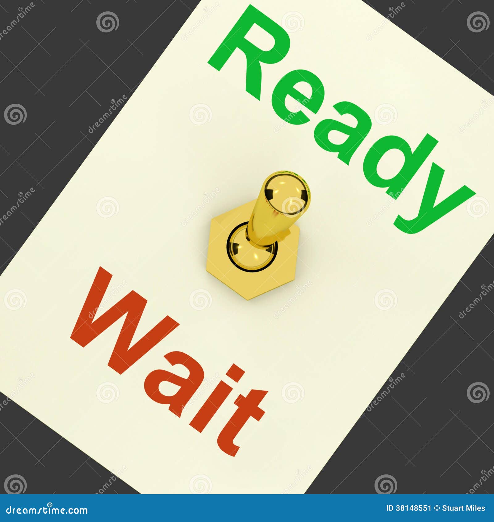 Ready Wait Lever Shows Preparedness and Delay Stock Illustration ...