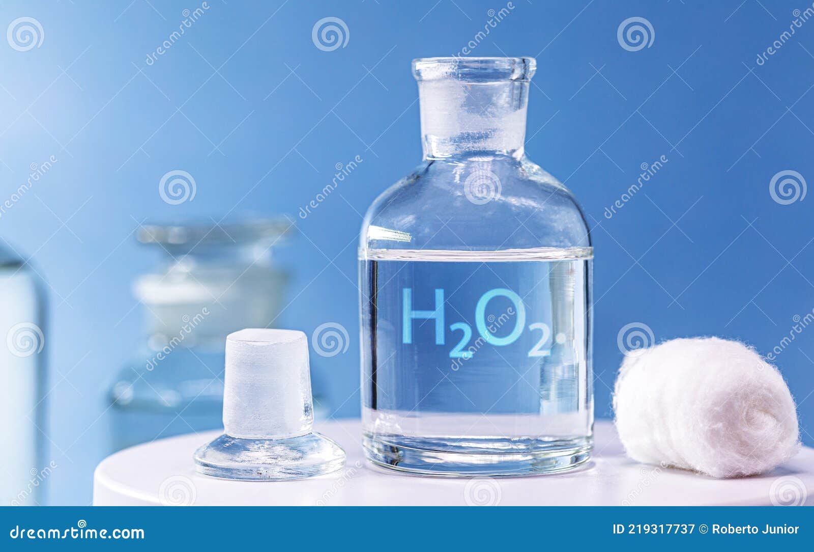 Reagent Bottle with Glass Stopper, with Hydrogen Peroxide Inside ...
