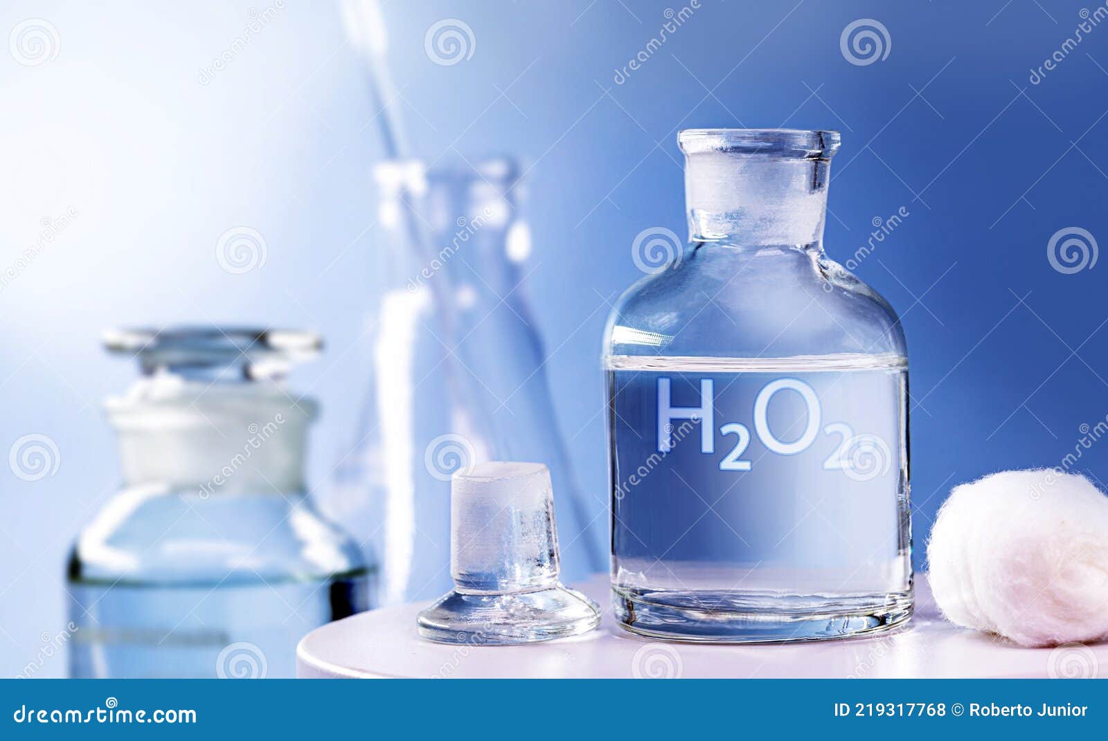 Reagent Bottle with Glass Stopper, with Hydrogen Peroxide Inside ...