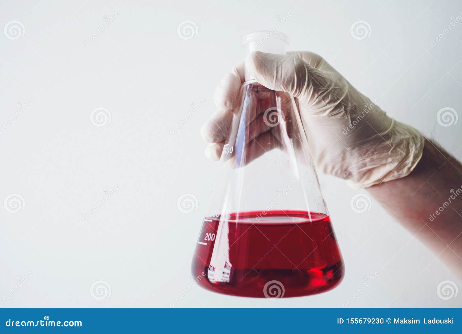 Reagent in a glass flask stock photo. Image of beaker - 155679230