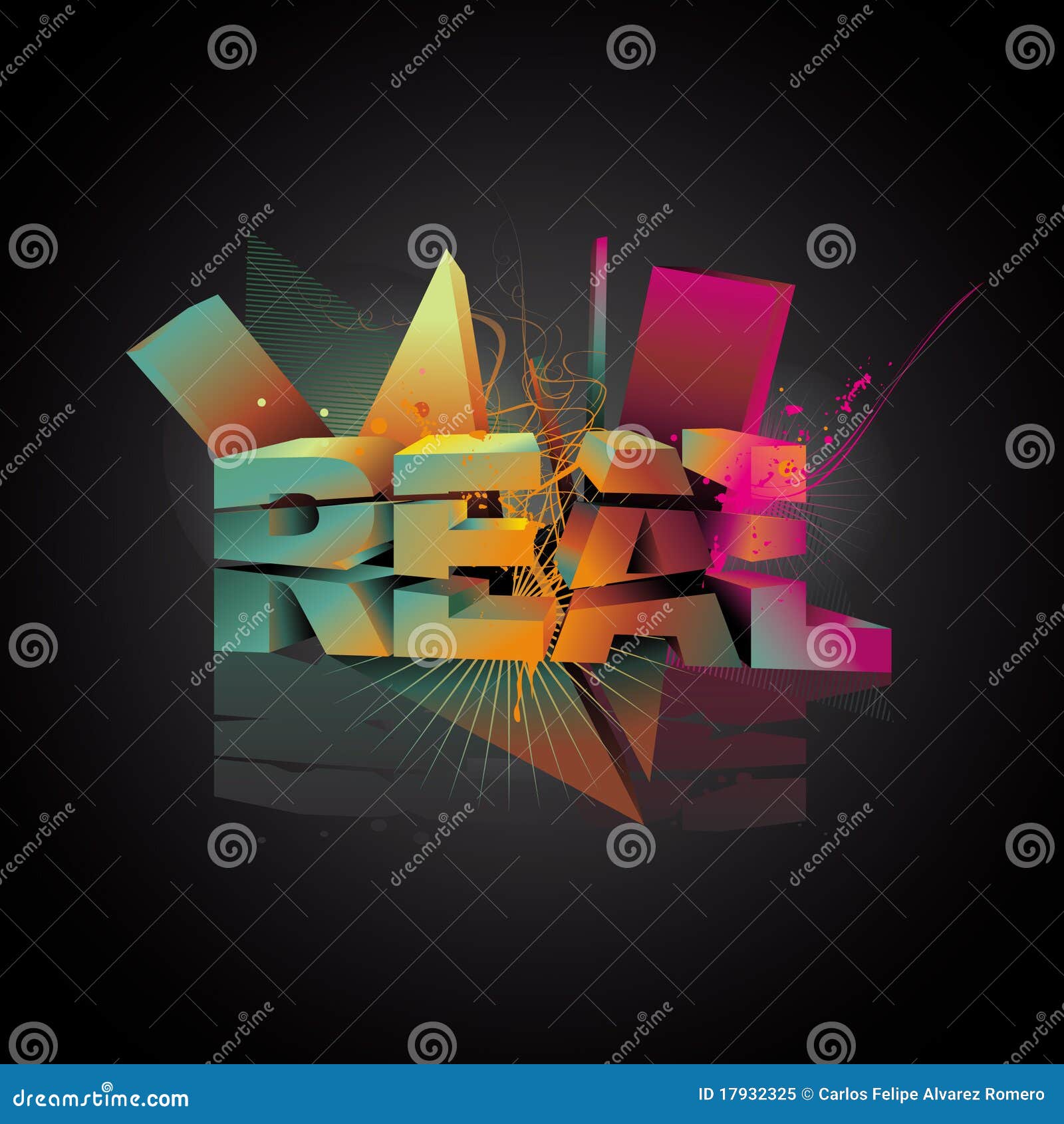 Real 3d abstract text stock vector. Illustration of contrast - 17932325