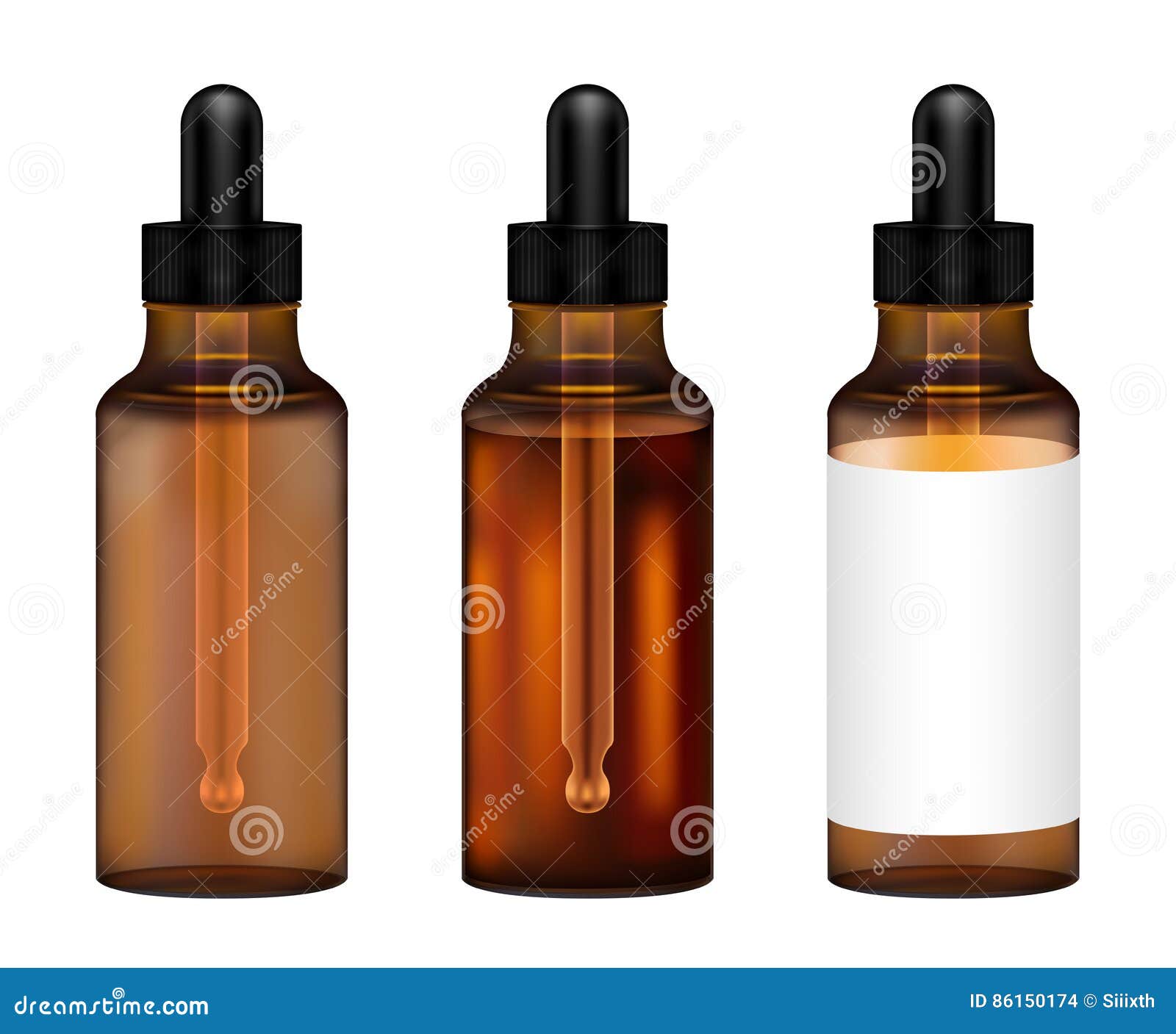 Real Amber Glass Bottle with Eye Dropper Vector Stock Vector ...