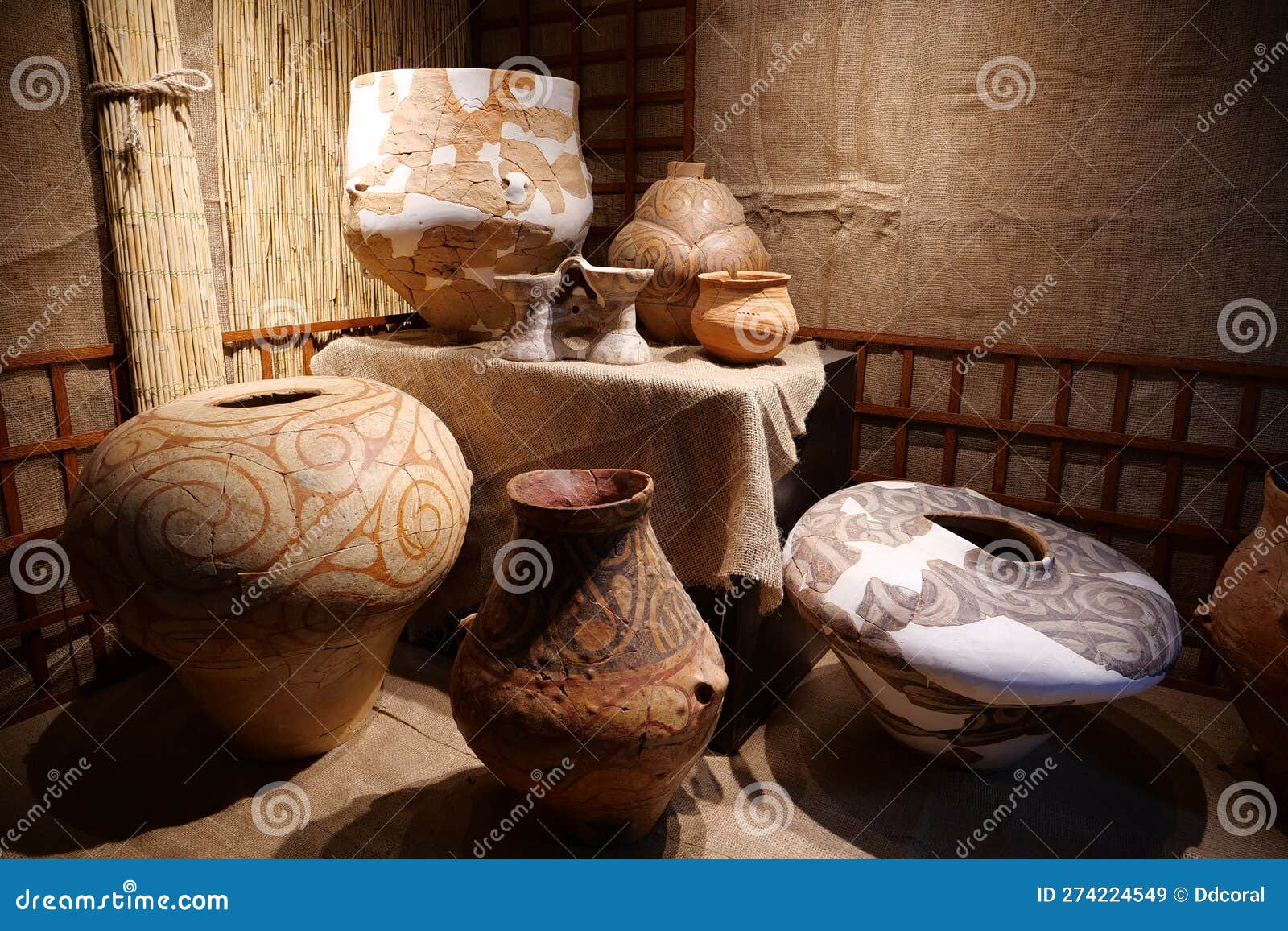 Real Ancient Pottery Glued Together from Separate Fragments Stock Image ...