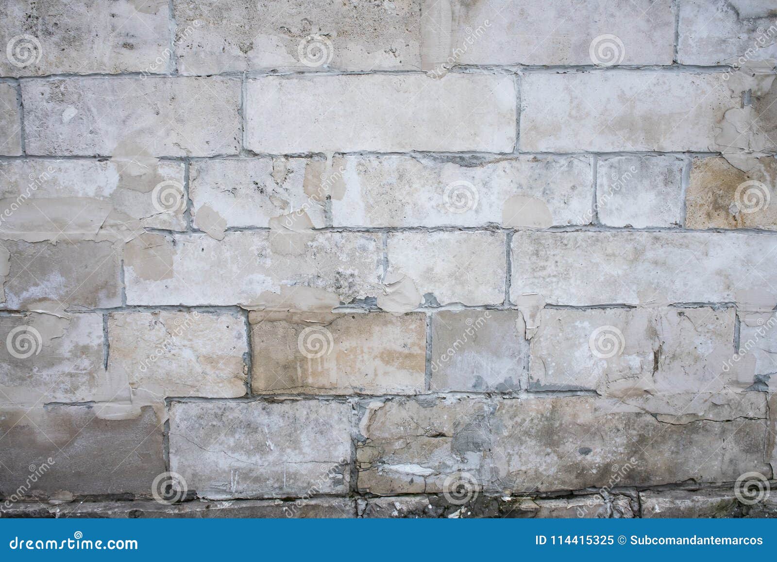 Real Ancient White Brick Wall. Stock Image - Image of background ...