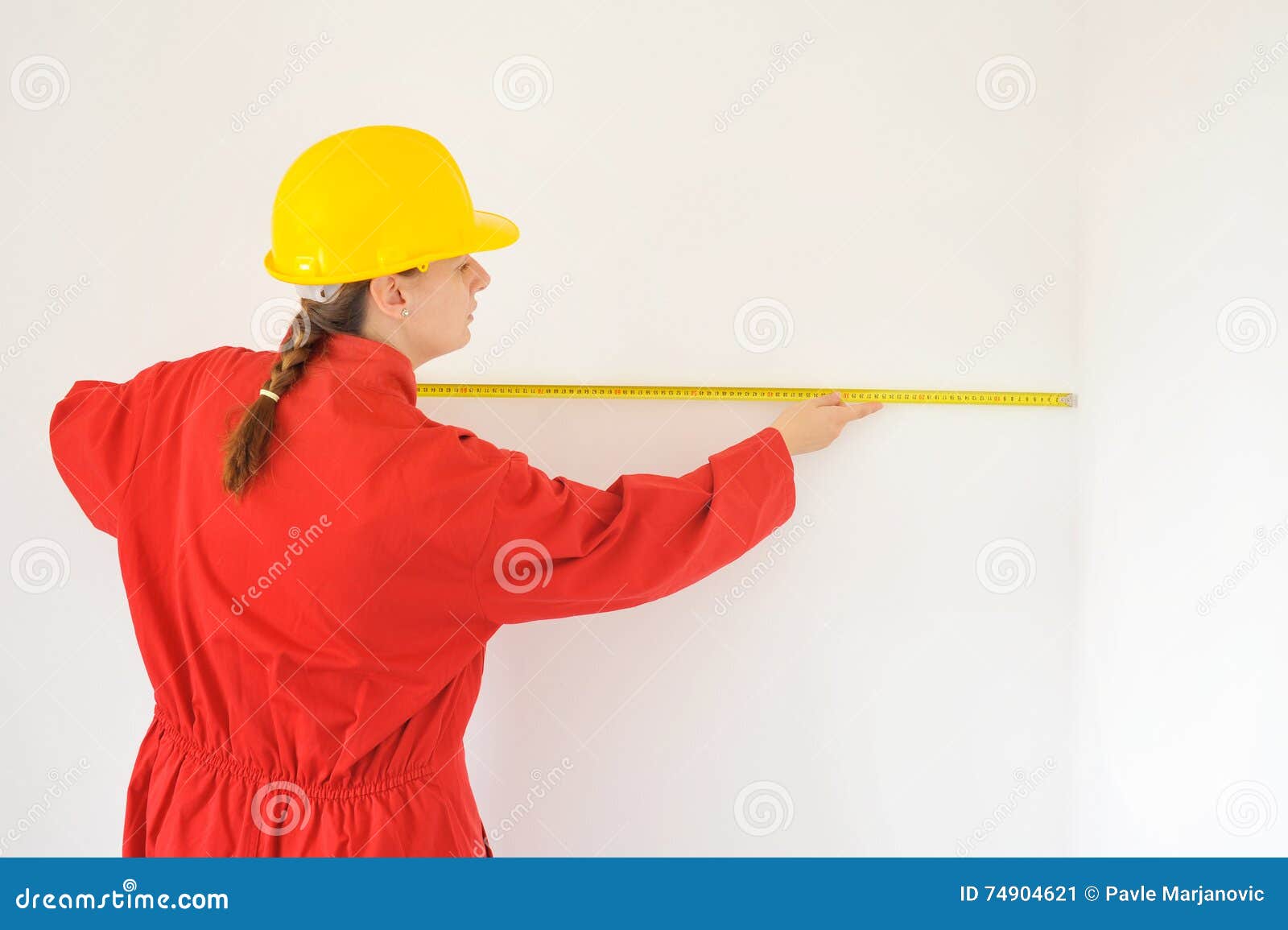 Real Architect Taking Measures While Planing House Renovation Stock ...