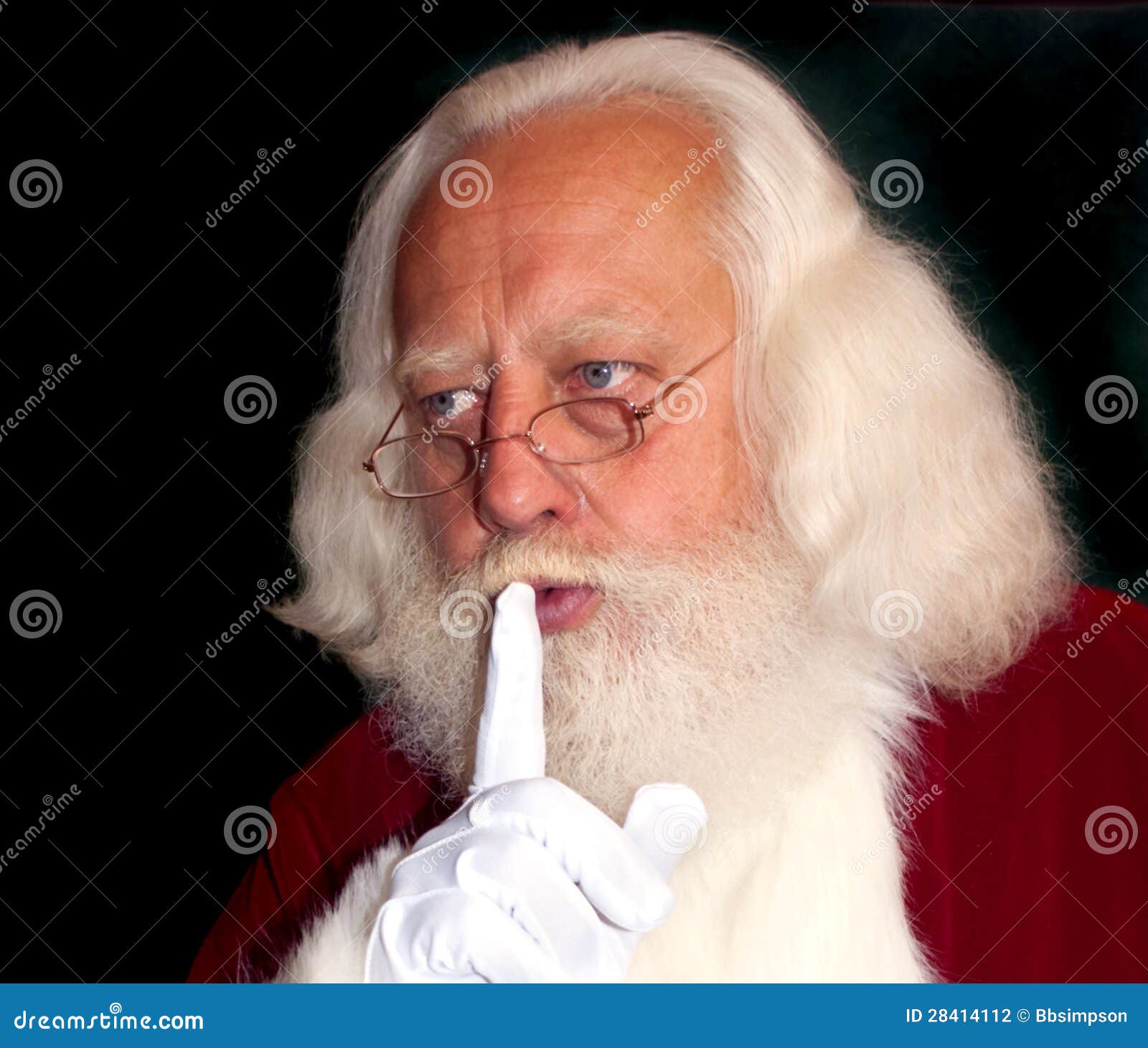 Real-bearded Santa Saying Shhh! Stock Photo - Image of trimmed, jolly ...