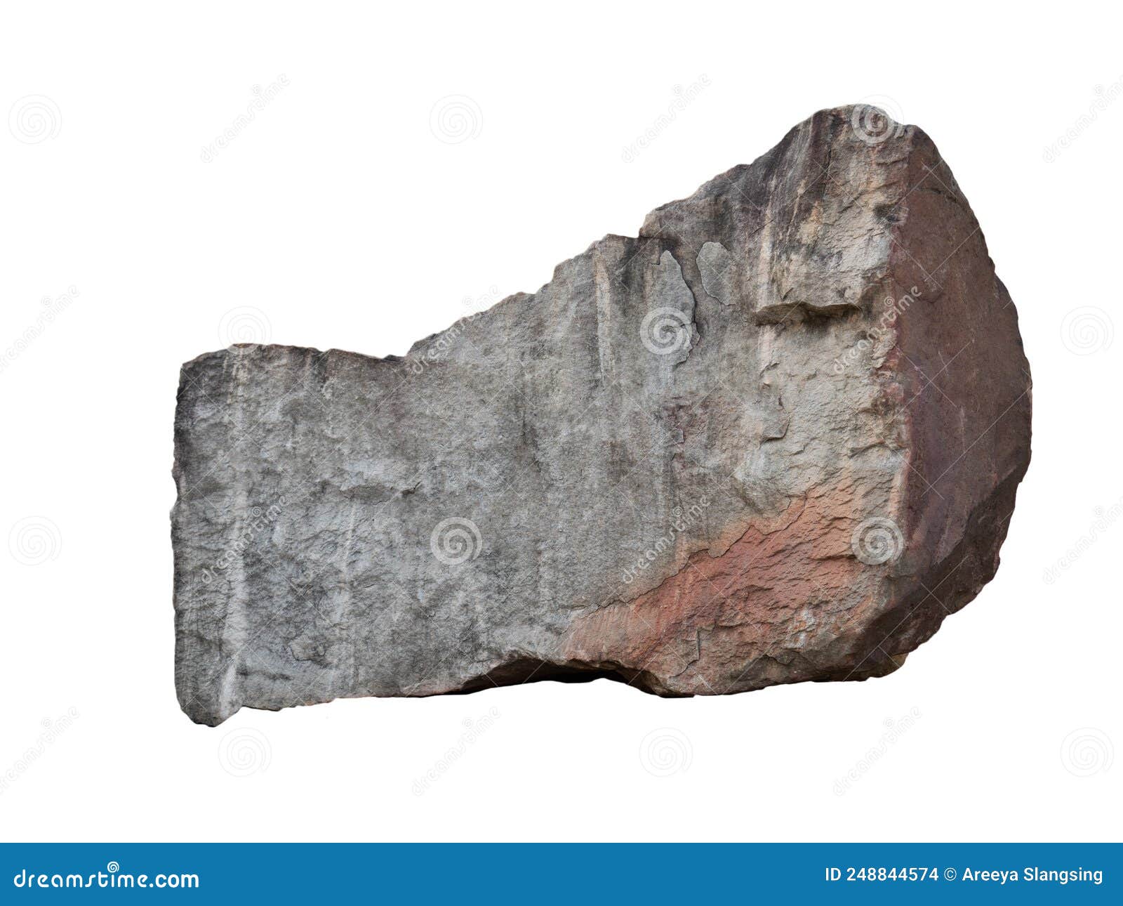 Real Big Stone Granite Isolated on White Stock Photo - Image of ...
